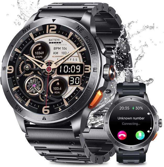SMARTWATCH UOMO CON ET/HRV/SIRI, 1,43" AMOLED Con Chiamate Bluetooth ...