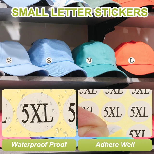 15 SHEETS 5XL Size Stickers 1/2" Clothing Round Self-Adhesive Paper ...