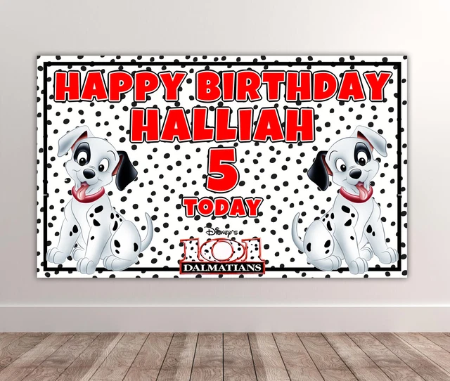 2 X 101 Dalmatians Personalised Birthday Backdrop / Disney Party Banner ...