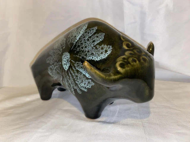 MID CENTURY 1960S Lotus Pottery Bull by Michael and Elizabeth Skipworth ...