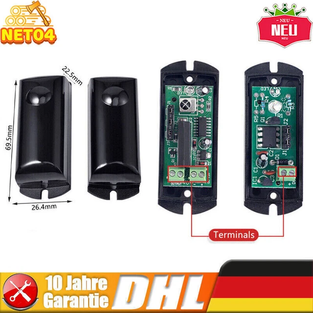 1PAAR INFRAROT-LICHTSCHRANKEN FÜR automatischen Garagenöffner ...