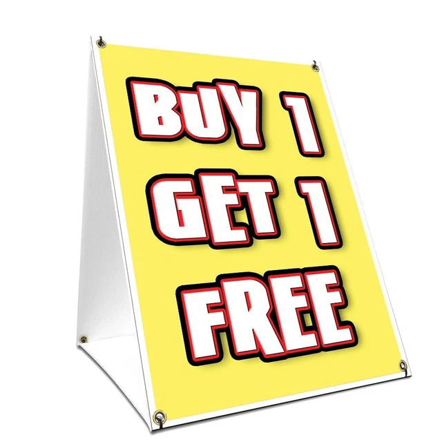 A-FRAME SIDEWALK BUY 1 Get 1 Free Sign with Graphics On Each Side | 18 ...
