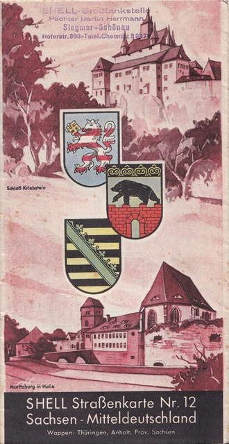 SHELL NO. 12 Saxony Road Map Germany Map Car Travel Vintage £28.01 ...