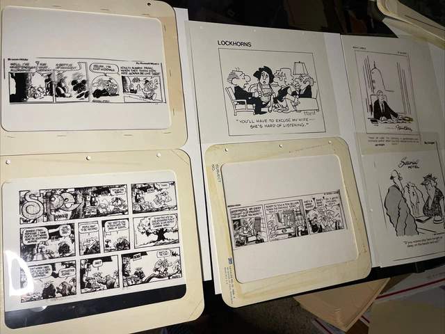 VINTAGE COMIC STRIP Art Newspaper Funnies Cartoons Transparency Print ...