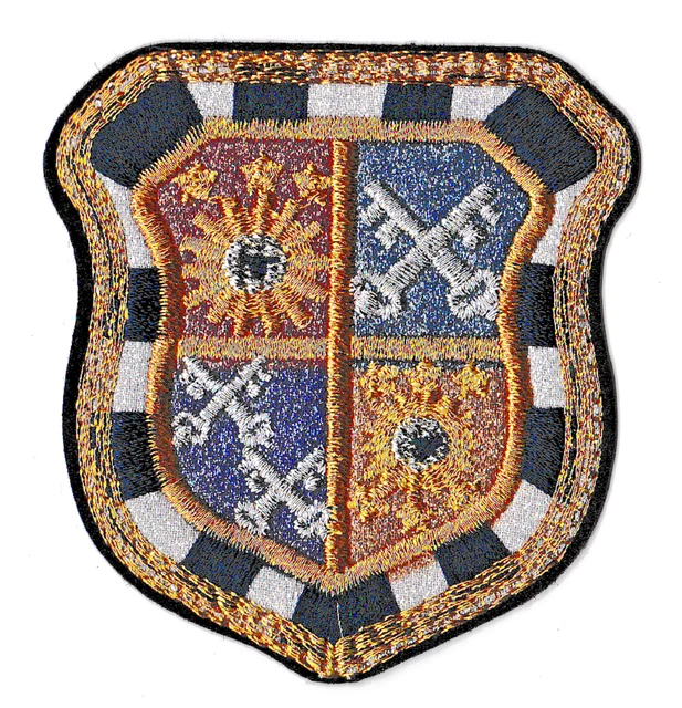 PATCHE ÉCUSSON BLASON héraldique armoiries médiéval brodé doré ...