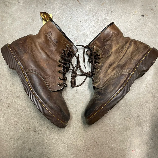 DR. DOC MARTENS THE ORIGINAL 1460 CRAZY HORSE Brown Leather Boots US 10 ...