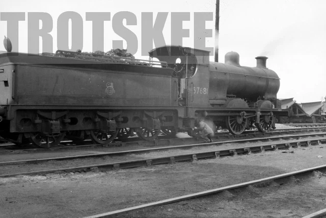 LARGER NEGATIVE BR British Railways Steam Loco 57681 Class 3F-K c1950s ...