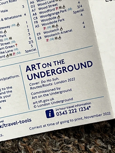 LONDON UNDERGROUND OFFICIAL Tube Map November 2022 Do Ho Suh art Routes ...