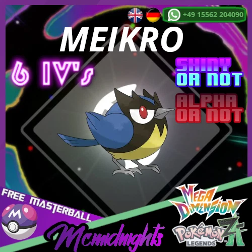 POKÉMON LEGENDS Z-A German🌟Meikro 6Iv🌟Mega-Dimensionen🌟Dlc Shiny EUR 1 ...