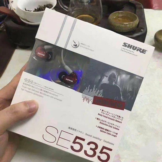 SHURE SE535 HEADPHONE 6BA Human Voice 3.5mm Sound Isolating Earbuds Set ...