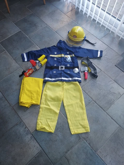 FIREMAN SAM CHILDRENS Costume, Rescue Claw, Helmet, Belt, Badge 3-4 Yrs ...
