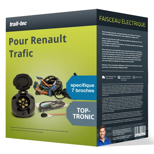 FAISCEAU SPÉCIFIQUE 7 broches pour RENAULT Trafic III type FG trail-tec ...