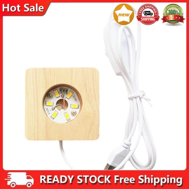 8CM LED DISPLAY Stand Square Light Up Base Warm Light for Bedroom ...