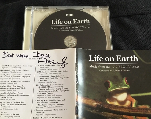 LIFE ON EARTH Bbc Tv Cd Soundtrack **Hand Signed By David Attenborough ...
