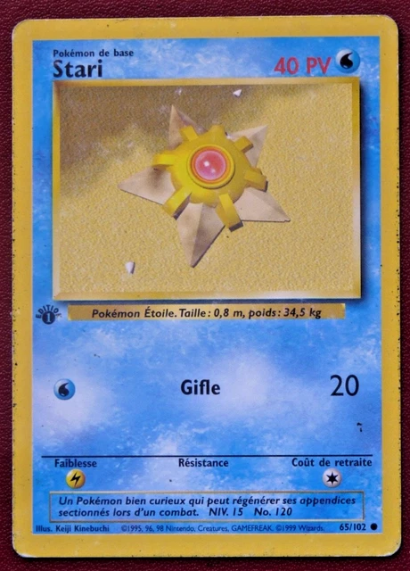ANCIENNE CARTE POKÉMON Stari 40 Pv N° 120 - 65/102 - Édition 1 - EUR 15 ...
