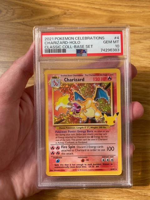 POKÉMON TCG CELEBRATIONS 25th Anniversary Charizard 4/102 Base Set PSA 10 GM EUR 174,74 ...