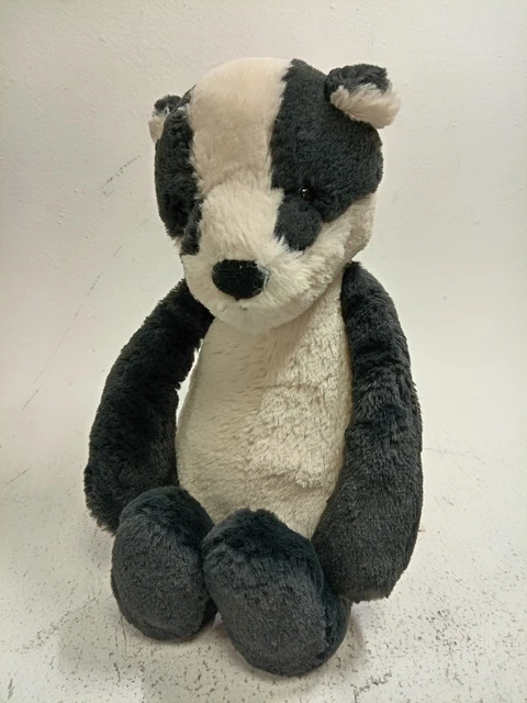 JELLYCAT PLUSH BASHFUL Badger Soft Toy - Black & White Stuffed Toy ...