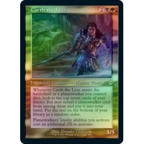 FOIL CARTH THE LION (RETRO FRAME) (FOIL ETCHED) X4 Modern Horizons 2 ...
