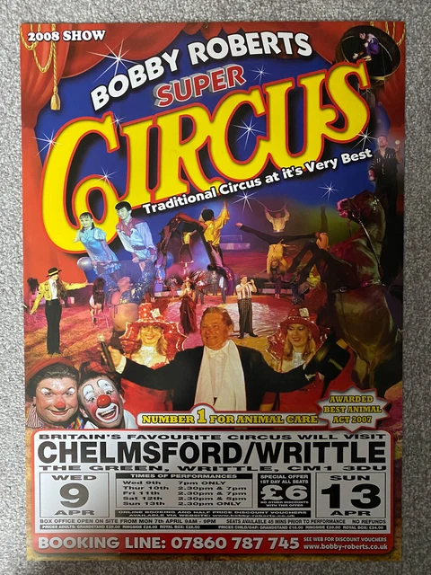 BOBBY ROBERT'S SUPER Circus poster - Chelmsford £5.43 - PicClick UK