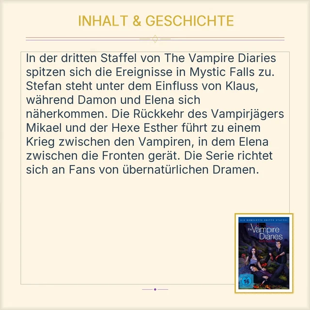 THE VAMPIRE DIARIES Staffel 3 DVD Die komplette 3. Staffel Fantasy ...