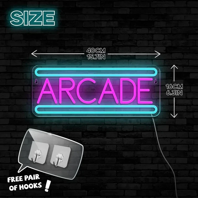 ARCADE LED NEON Signs Arcade Neon Light Wall Decor for Game Room ...