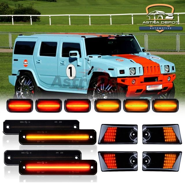 FOR 2003-2009 HUMMER H2 LED Roof Cab Side Marker Lamps Smoked Running ...