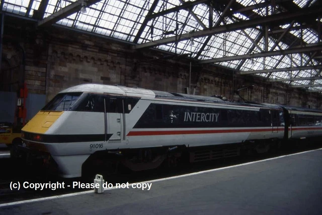 ORIGINAL 35MM RAILWAY SLIDE - Class 91 electric # 91016 14-07-1991 WITH ...