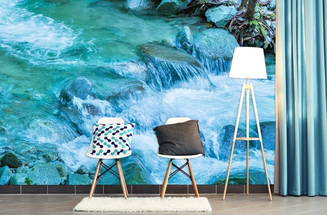 3D RIVER STONES E2266 Wallpaper Mural Paper Wall Print Indoor Murals CA ...