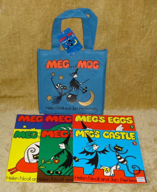 MEG & MOG 6 Book Collection Set With Original Storage Tote Bag ...