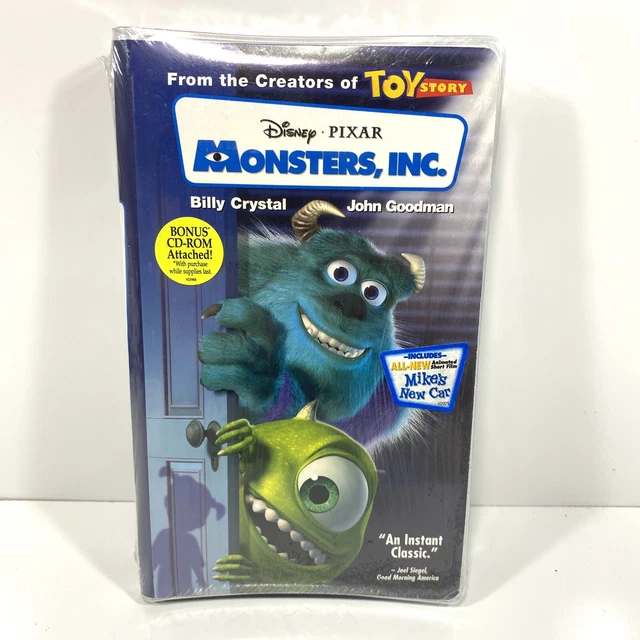 NEW & SEALED Blue VHS Disney/Pixar Monsters INC Mike's New Car + Bonus ...