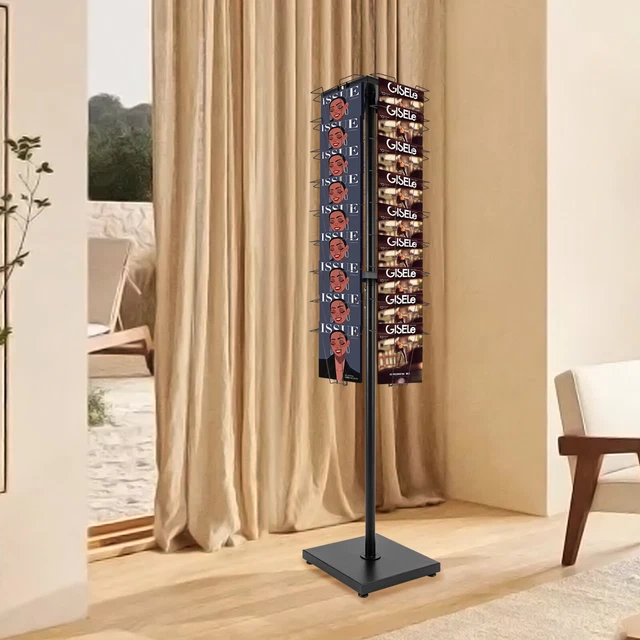 MODERN ROTATING BROCHURE Display Stand Detachable Magazine Rack With 36 ...