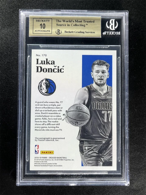 2018-19 PANINI ENCASED Luka Doncic signatures remarquables RC/75 BGS 9 ...