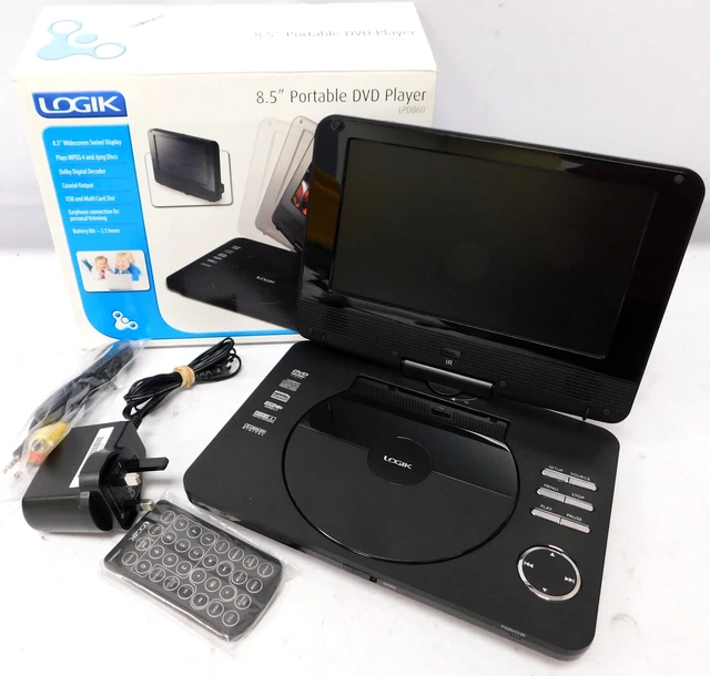 LOGIK LPD860 PORTABLE DVD Player Unit in Black 8" Swivel Screen - B10 £ ...