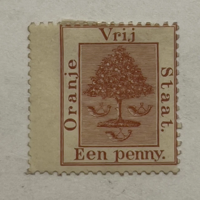 ERROR 1868 ORANGE FREE STATE SOUTH AFRICA 1d MINT MH STAMP, HORIZONTAL ...