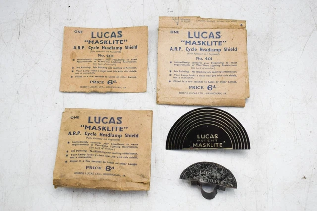 LUCAS MASKLITE VINTAGE Ww2 Arp Bicycle Lamp Covers Job Lot, Nos £25.00 ...