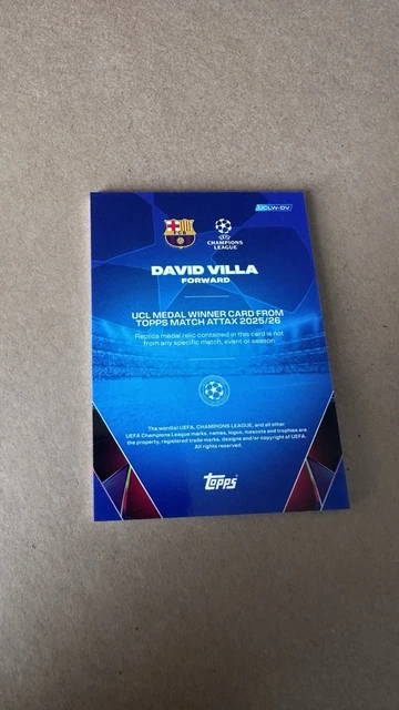TOPPS MATCH ATTAX 2025/26 David Villa UCL Medal Winner FC Barcelona ...