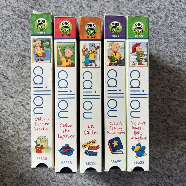 CAILLOU VHS LOT 5 PBS Kids Cartoon Springtime Movie Dr. Adventure ...