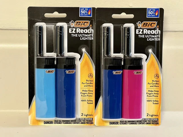 BIC EZ REACH Ultimate Lighter Set Of 2 Two Pack NEW & SEALED Random ...