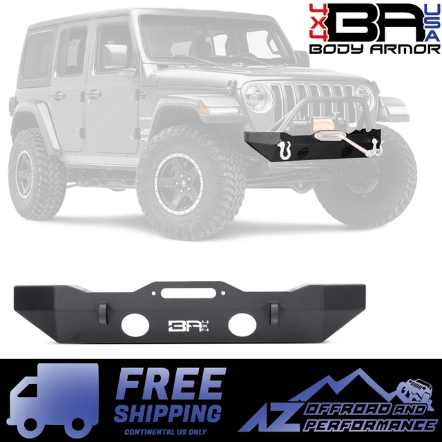 BODY ARMOR 4X4 Mid Stubby Front Winch Bumper For '18-'22 Jeep Wrangler ...