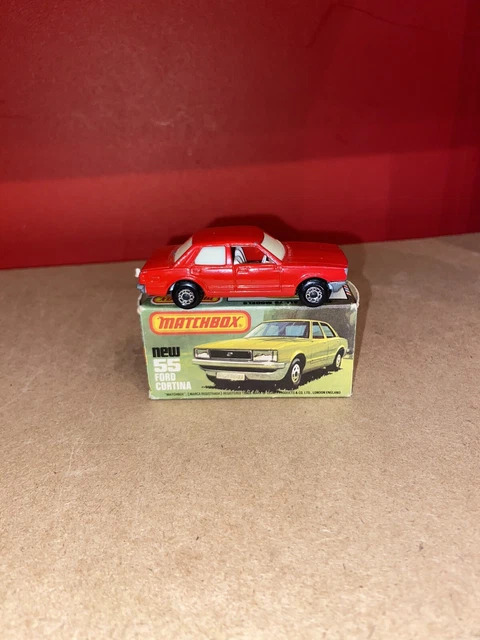 MATCHBOX SUPERFAST NO.55 FORD CORTINA RARE GLOW WINDOWS 1979 BOXED £50. ...