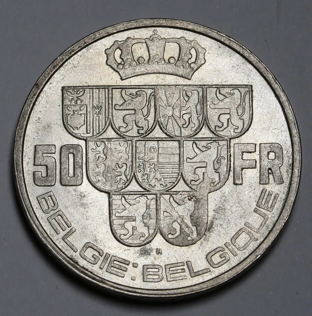 1939 BELGIUM SILVER 50 Francs Coin Léopold III BELGIE:BELGIQUE KM# 122 ...