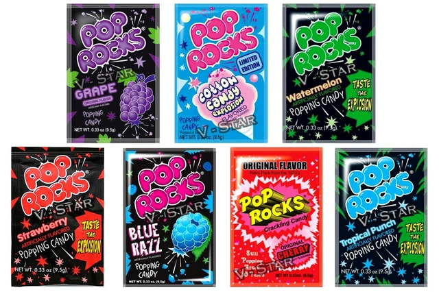 POP ROCKS FLAVORED Real Popping Candy Taste The Explosion Original Free ...
