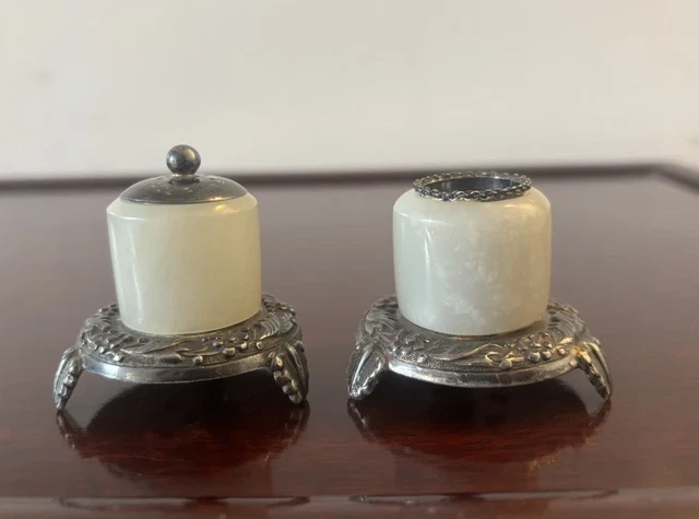 ANCIEN JADE ARGENT chinois/antique jade Chinese silver/China/Chine/Art ...