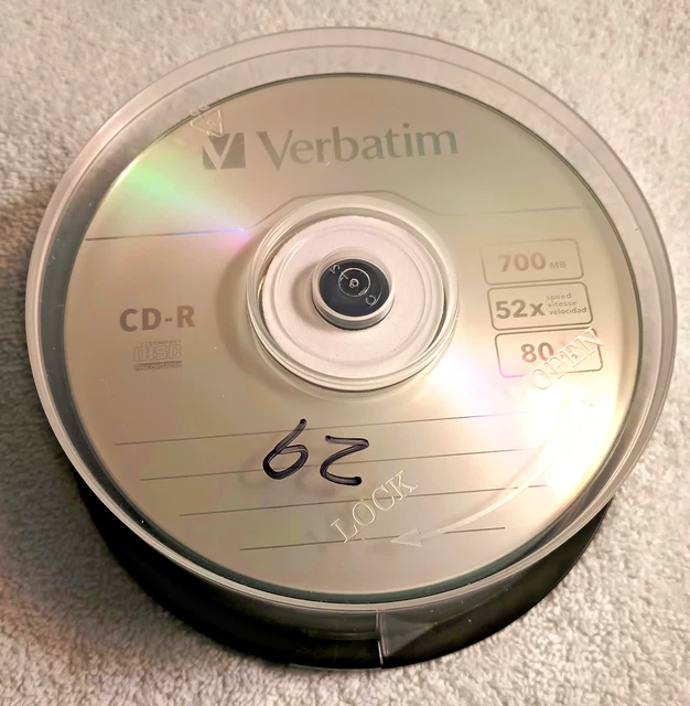 VERBATIM CD-R RECORDABLE Discs, 29 Count in Pie Plate, 80 Min, 700 MB ...