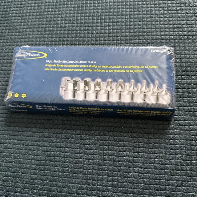 BLUE-POINT 18-TEILIG 1/4& SAE/Metrisch Stubby Sechskant-Bit ...