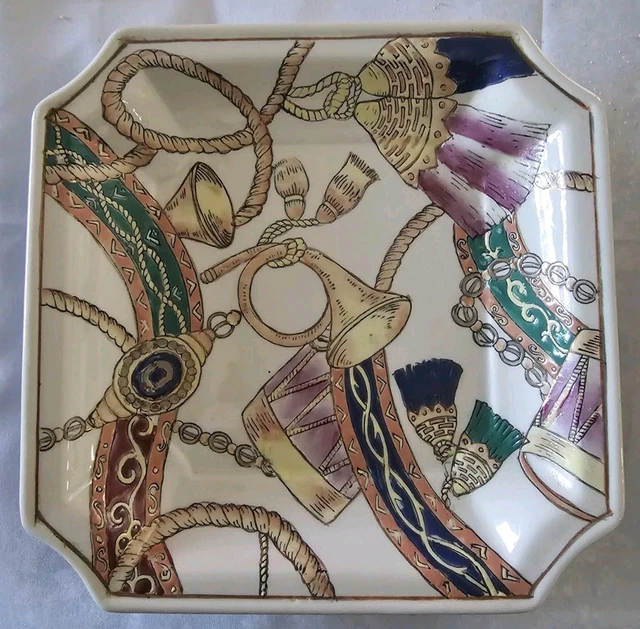 CHINESE PORCELAIN SQUARE Plate Textured Hand Painted 8×8 £17.78 ...