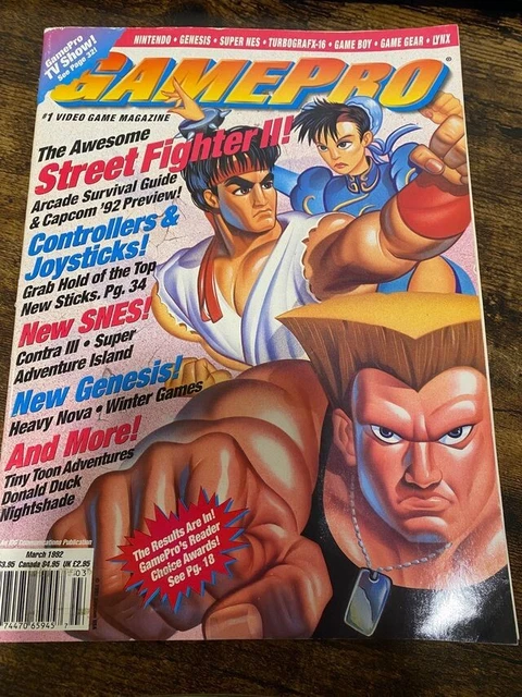 GAMEPRO PU GAMEPRO 1992 March "Street Fighter II, Controllers & Joyst ...