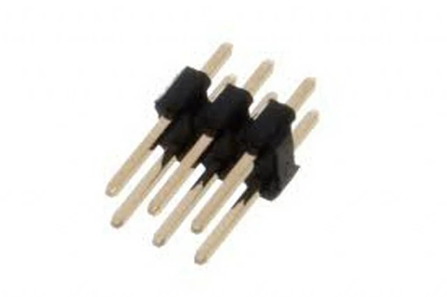 PIN HEADER 6 Way x DIL 2 Row x 3 Vert 2.54 0.1" Gold Breakable strips x ...