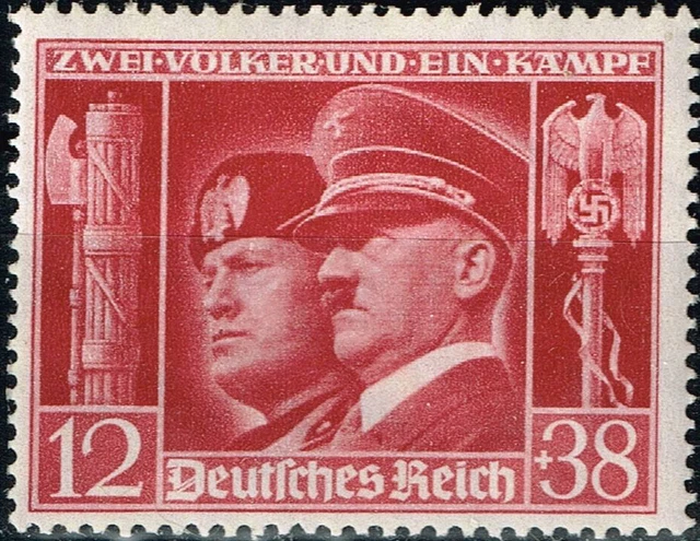 GERMANY ITALY AXIS WW2 Hitler and Mussolini stamp 1941 MH A-13 £12.64 ...