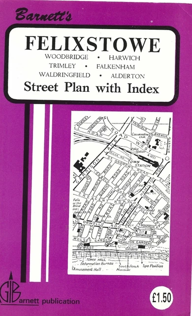 VINTAGE OLD BARNETT’S Felixstowe Street Plan Map Period Adverts ...